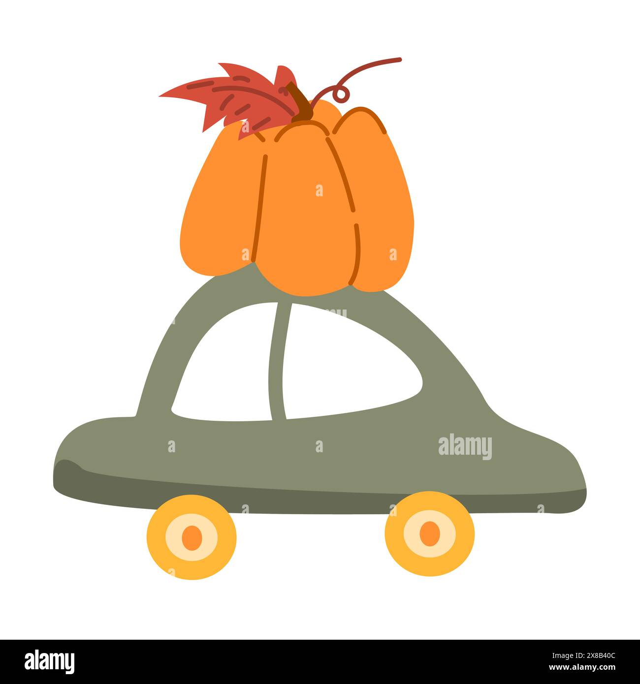 Autumn fall festival thanksgiving day elements background with vehicle ...