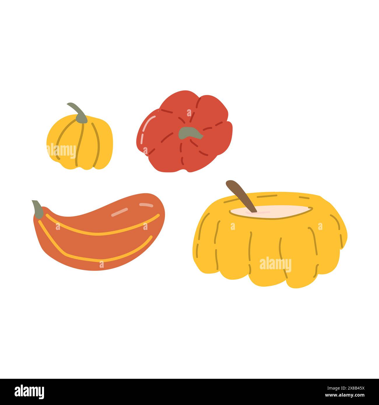 Autumn fall thanksgiving elements set with harvest icons. Collection of ...