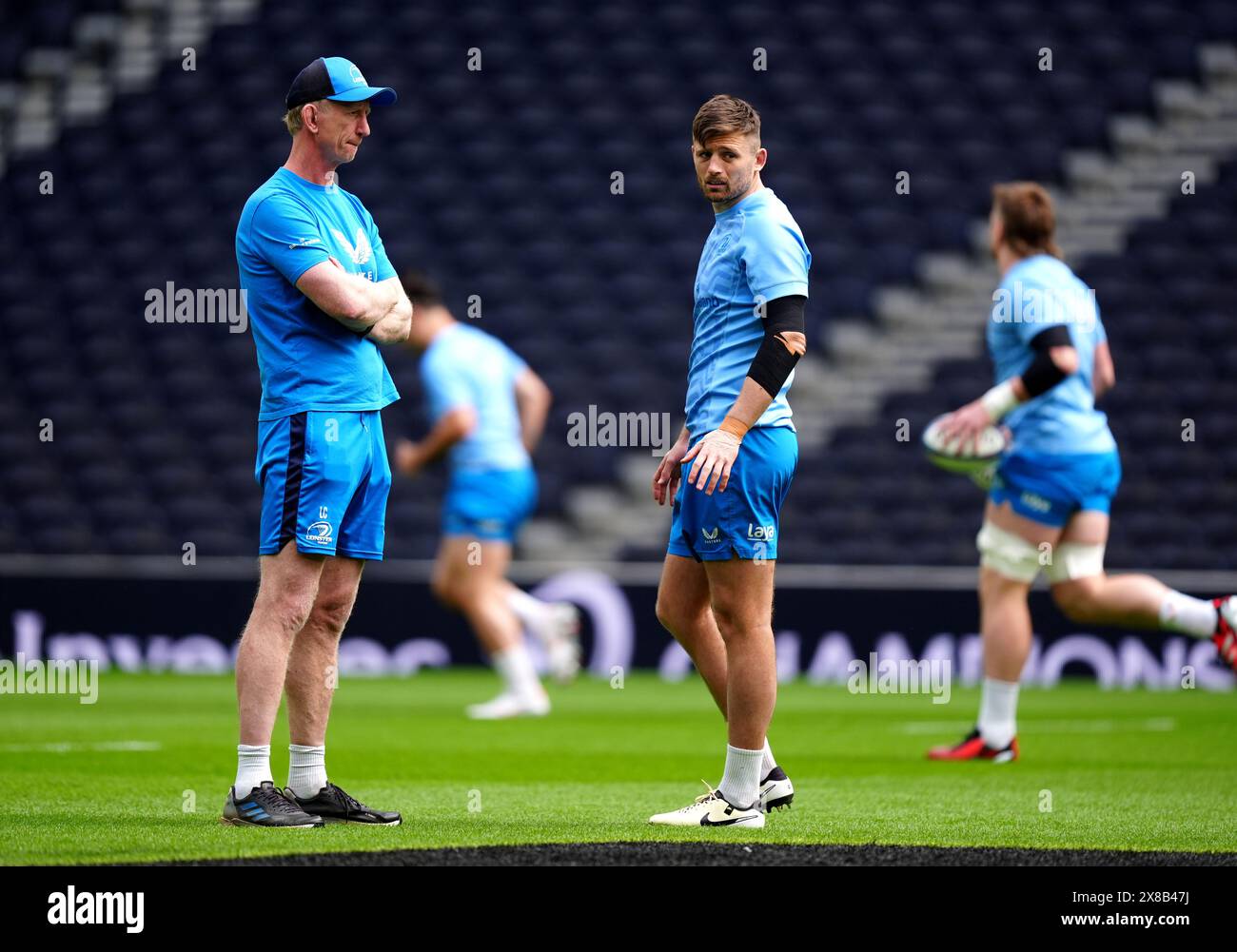 Leo Cullen, Leinster Rugby Head Coach (left) with Ross Byrne during the ...
