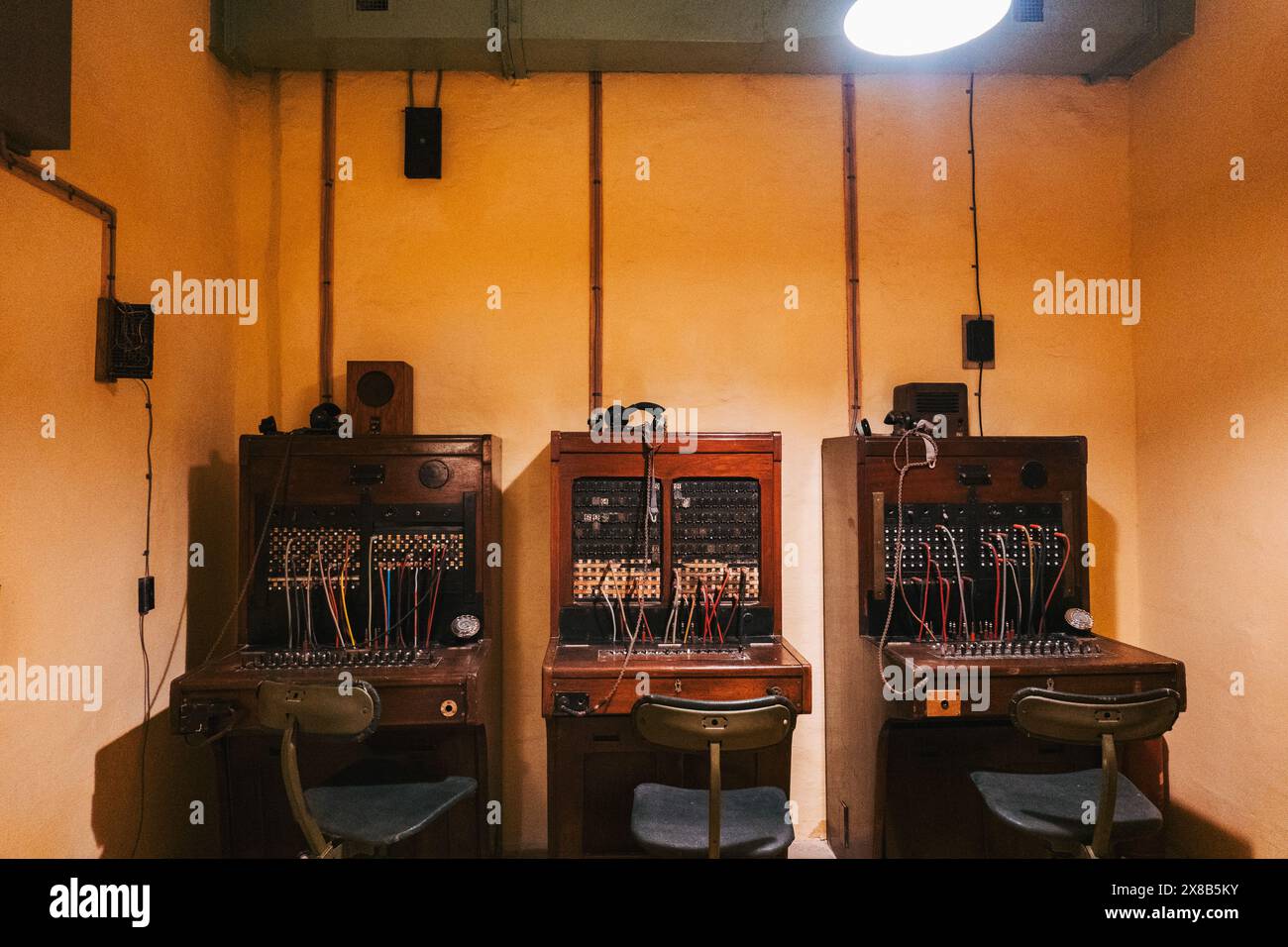 A World War II telephony operators room on display at the Lascaris War ...