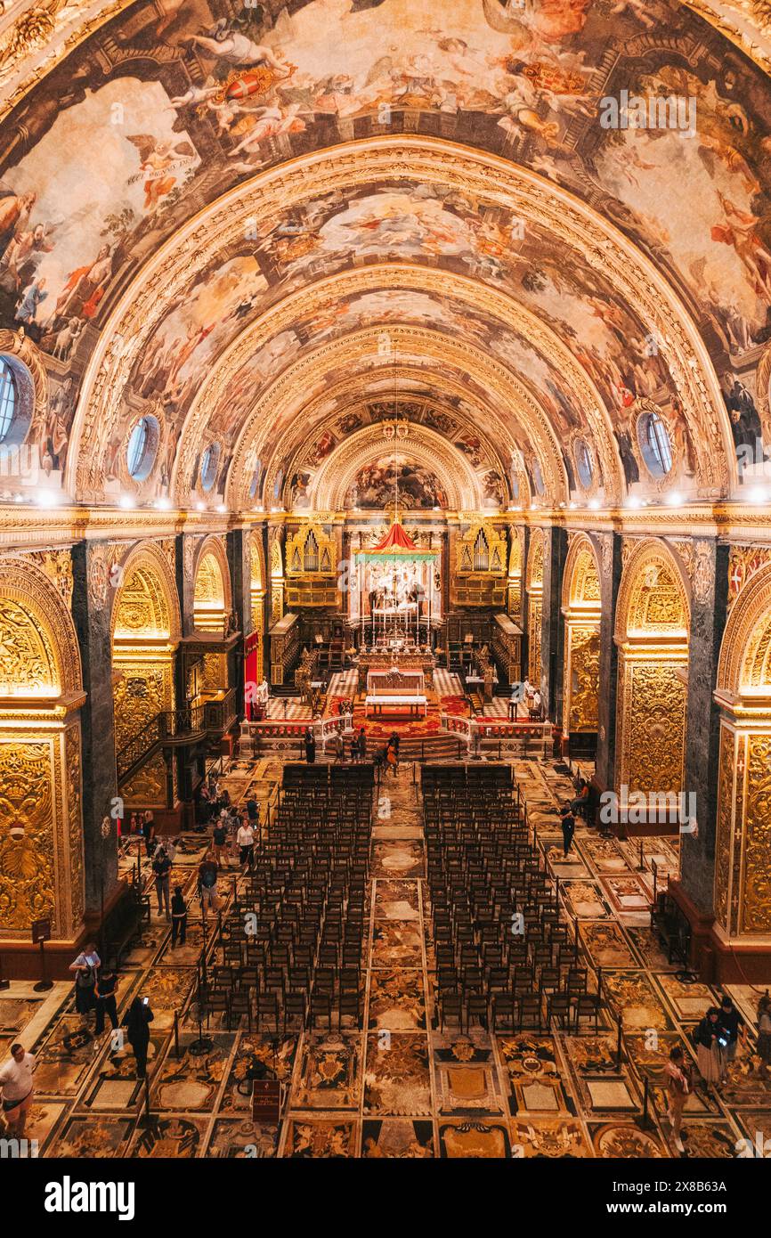 View from St. John's Co-Cathedral balcony in Valletta, Malta, with ...