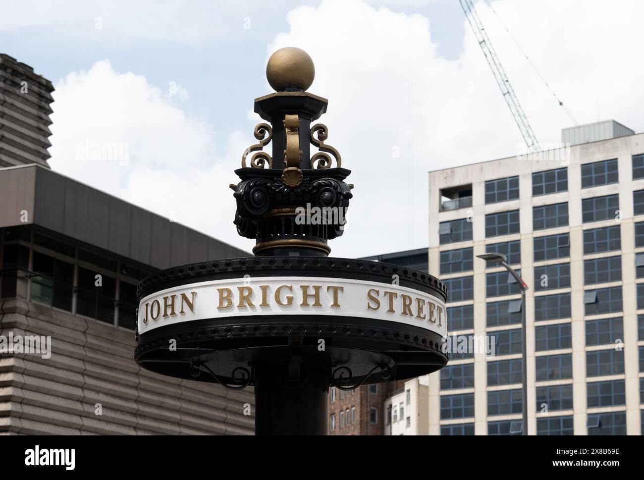John Bright Street sign, Birminghamm city centre, UKJ Stock Photo - Alamy