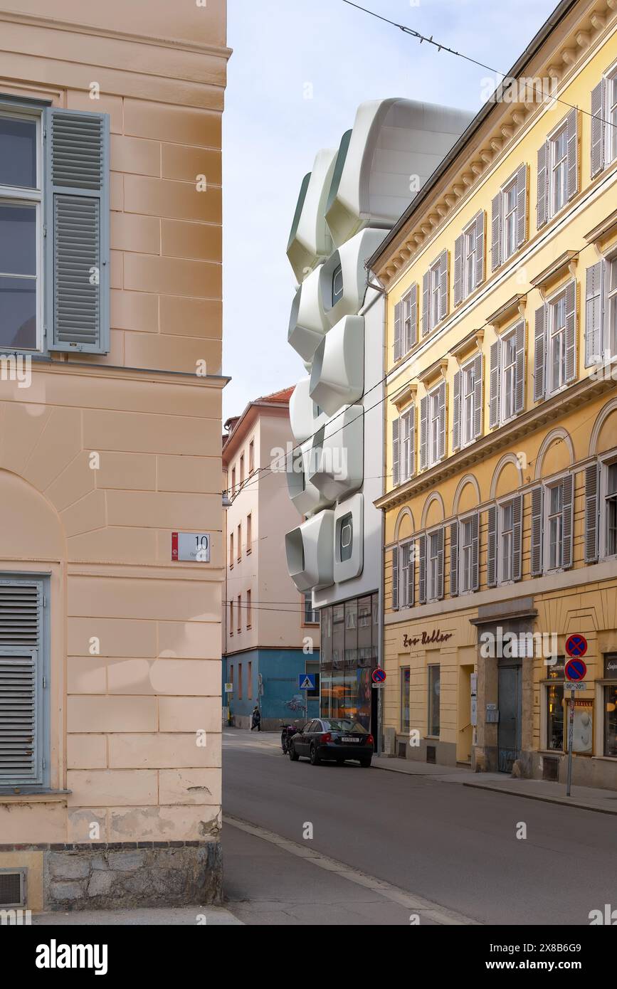 Graz, Austria - Argos apartment building by Zaha Hadid Architects Stock ...