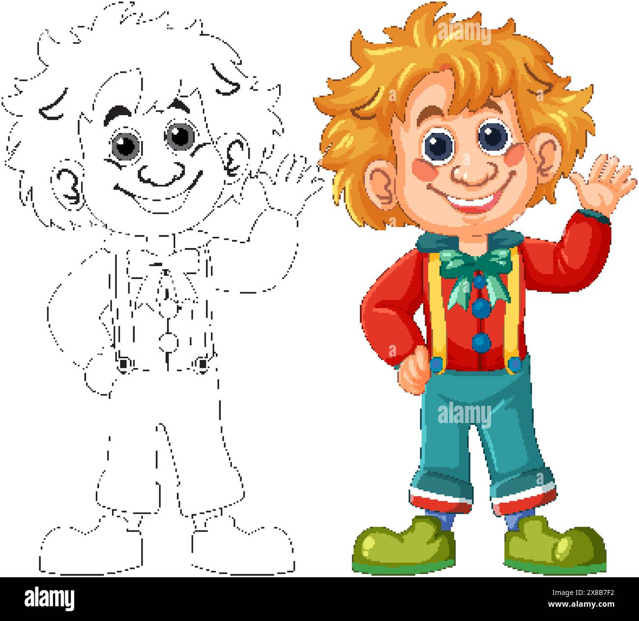 Cheerful clown waving with a smile Stock Vector Image & Art - Alamy