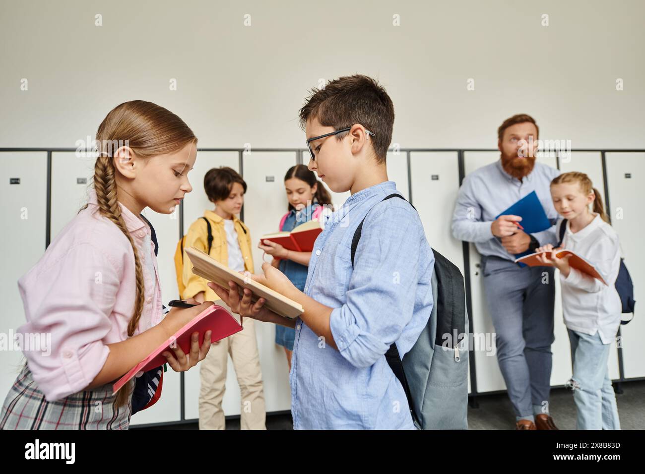 Two kids of different ethnicities standing close together, smiling ...
