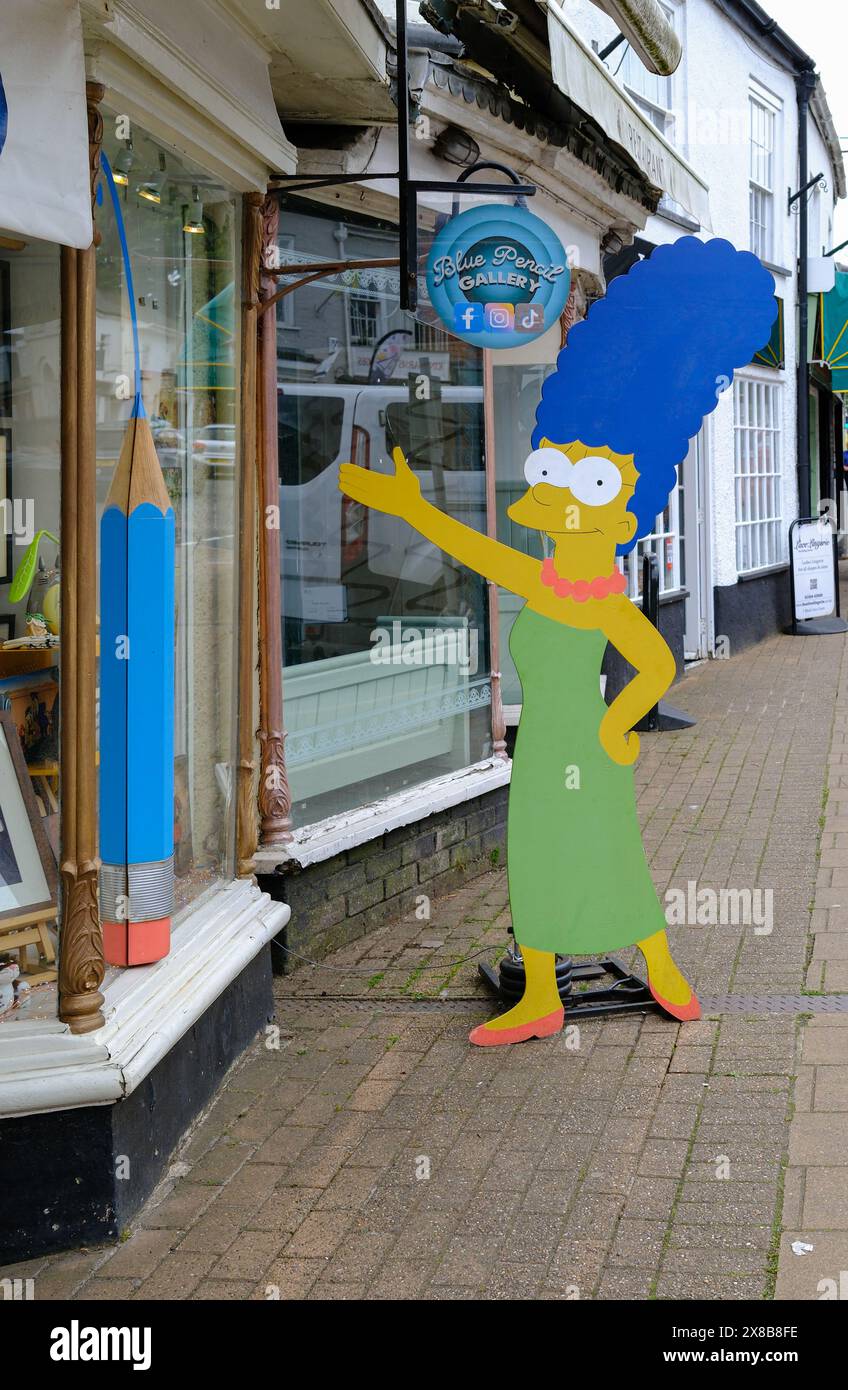 Full size cardboard cut of Marge Simpson beckoning to the Blue Pencil ...
