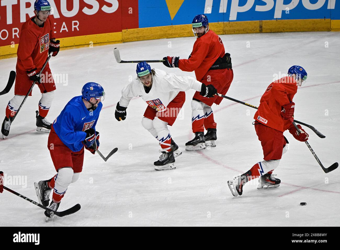 Prague, Czech Republic. 24th May, 2024. L-R Martin Necas, Jachym ...
