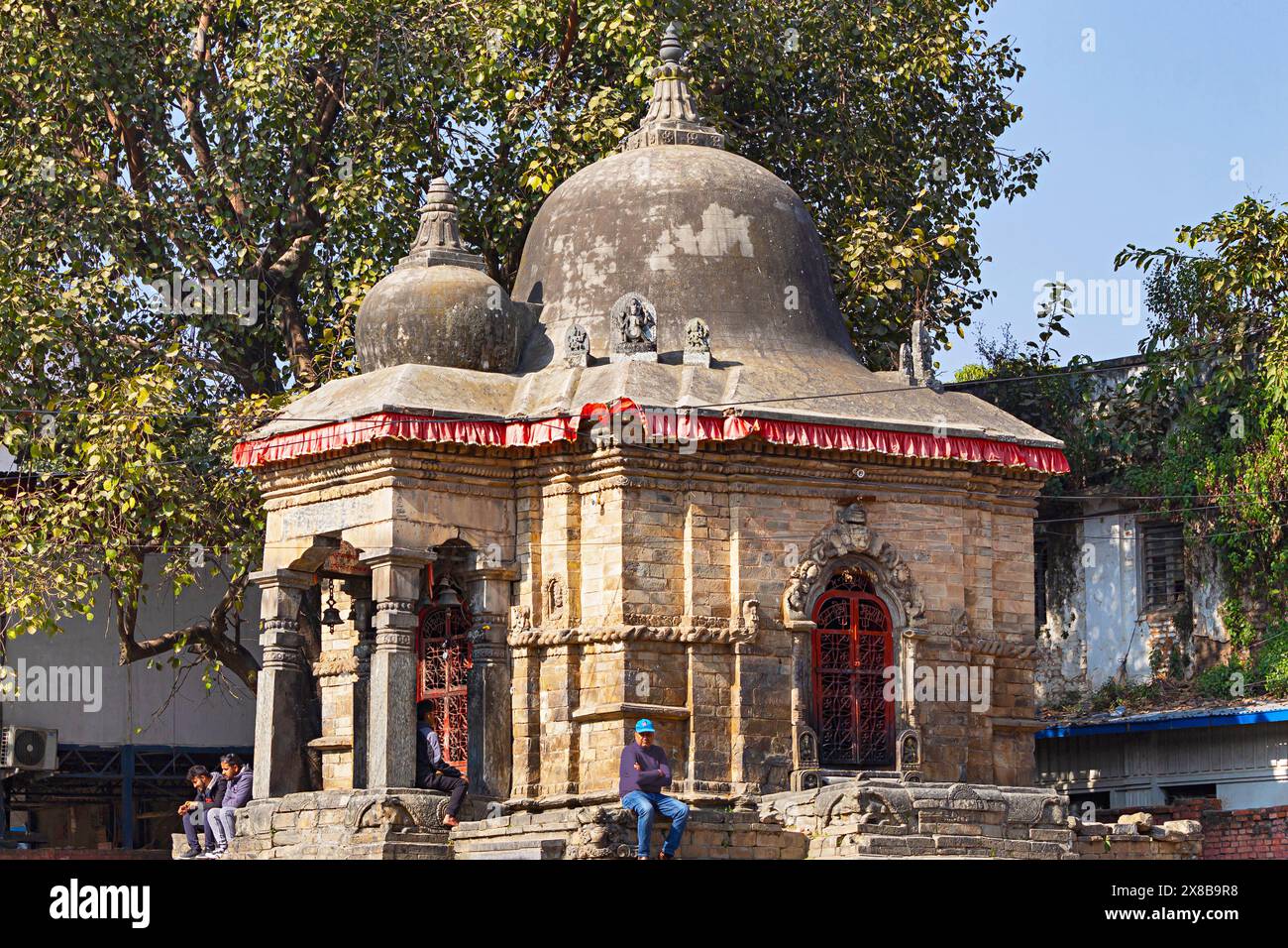 NEPAL, KATHMANDU, December 2023, Tourist at Ancient Mahadev Temple in ...