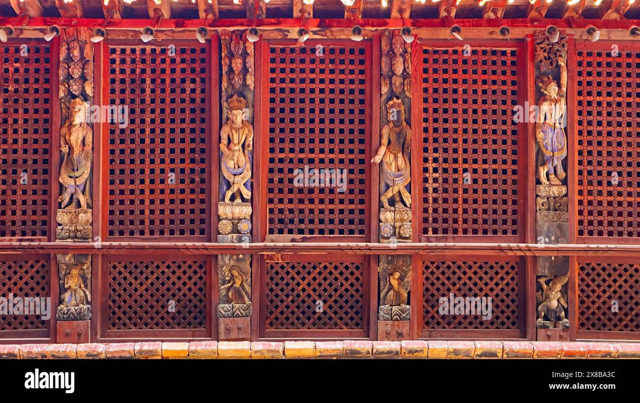 Carvings of Hindu Deities on Roof Struts of Jagannath Temple, Kathmandu ...