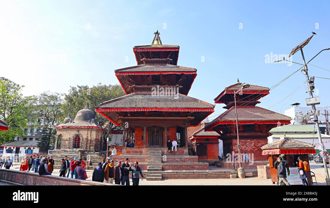 NEPAL, KATHMANDU, December 2023, Tourist at Panchmukhi Lakshminarayan ...
