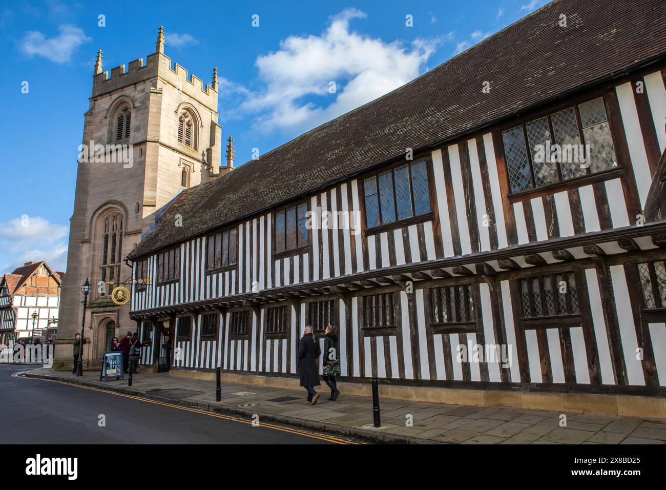 Stratford-Upon-Avon, UK - February 12th 2024: The timber-framed ...