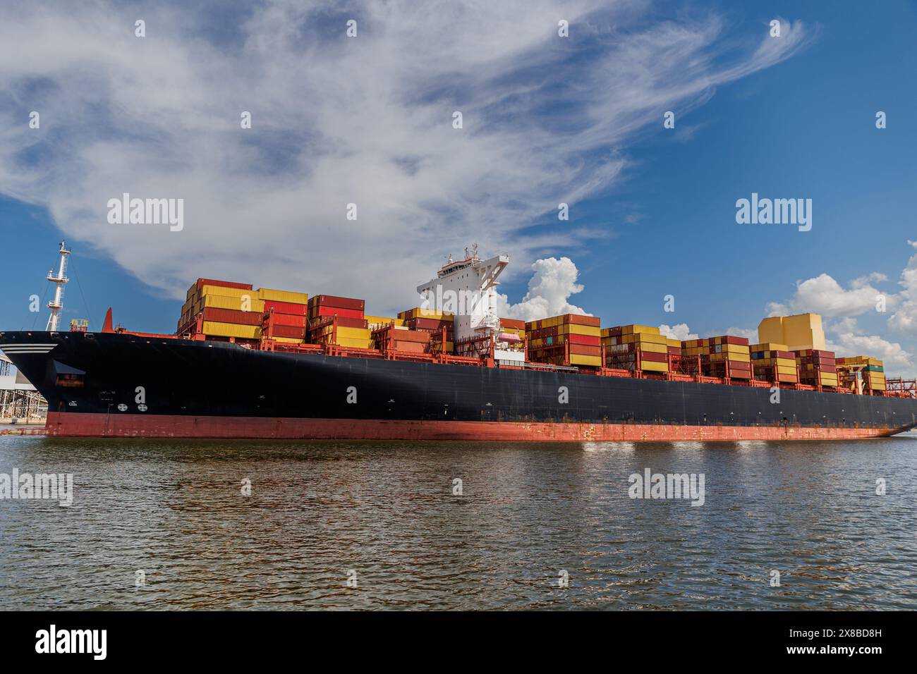 Cargo container Ship, cargo vessel ship carrying container and running ...