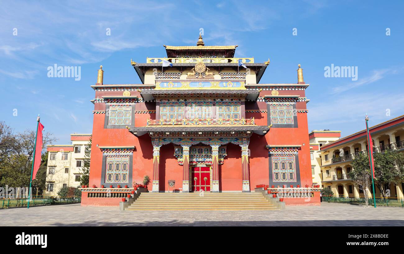 Front View of Shechen Monastery, Kathmandu, Nepal Stock Photo - Alamy