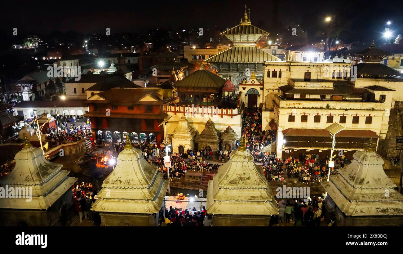 NEPAL, KATHMANDU, December 2023, Devotee at Pashupatinath Temple ...
