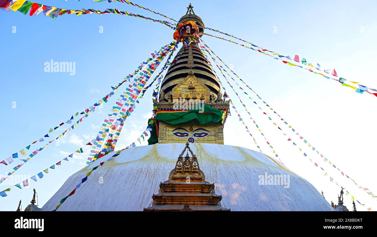 View of Swayambhu Mahachaitya, Kathmandu, Nepal Stock Photo - Alamy