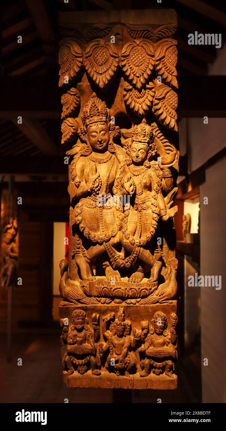 Ancient Wooden Sculpture in Museum, Patan Darbar Square, Patan ...