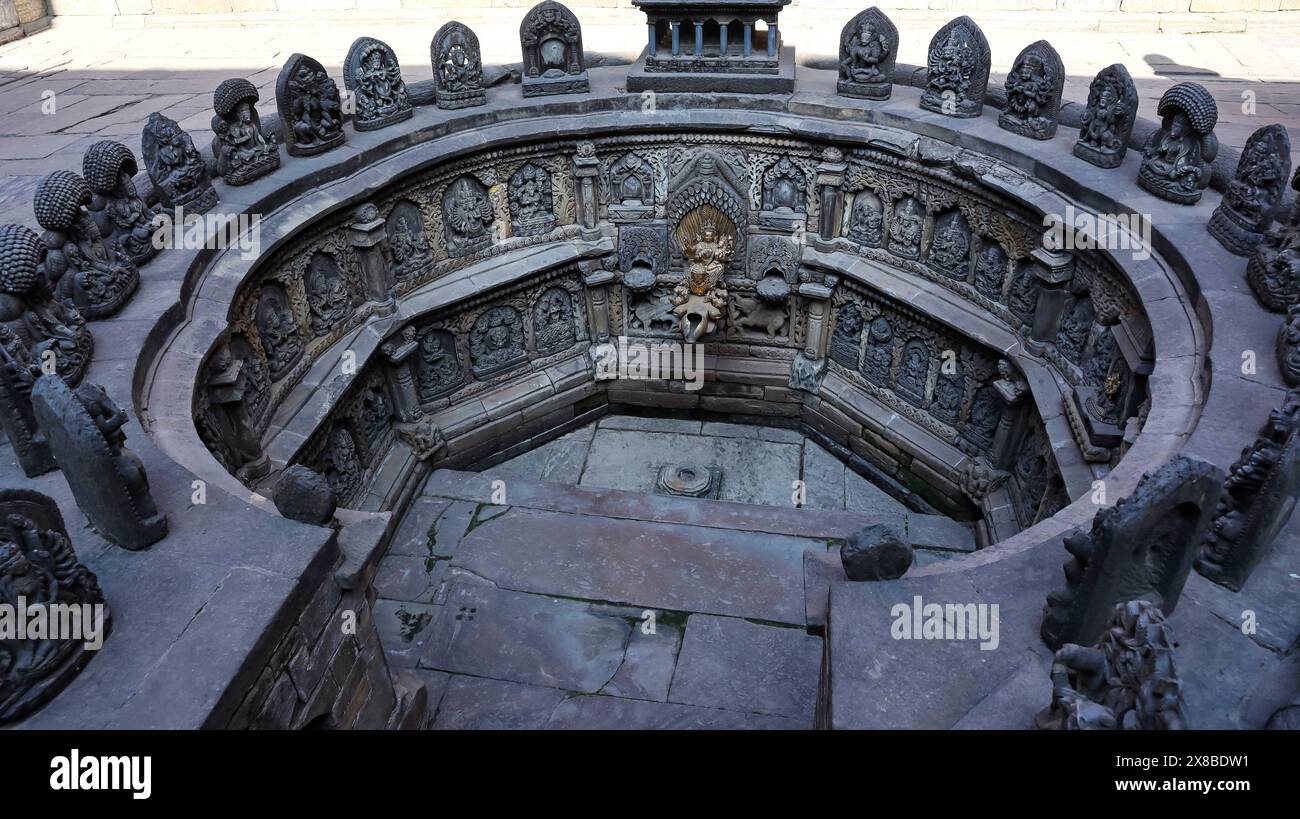 The Tusha Hiti or royal bath is shaped like a yoni. Features idols of ...