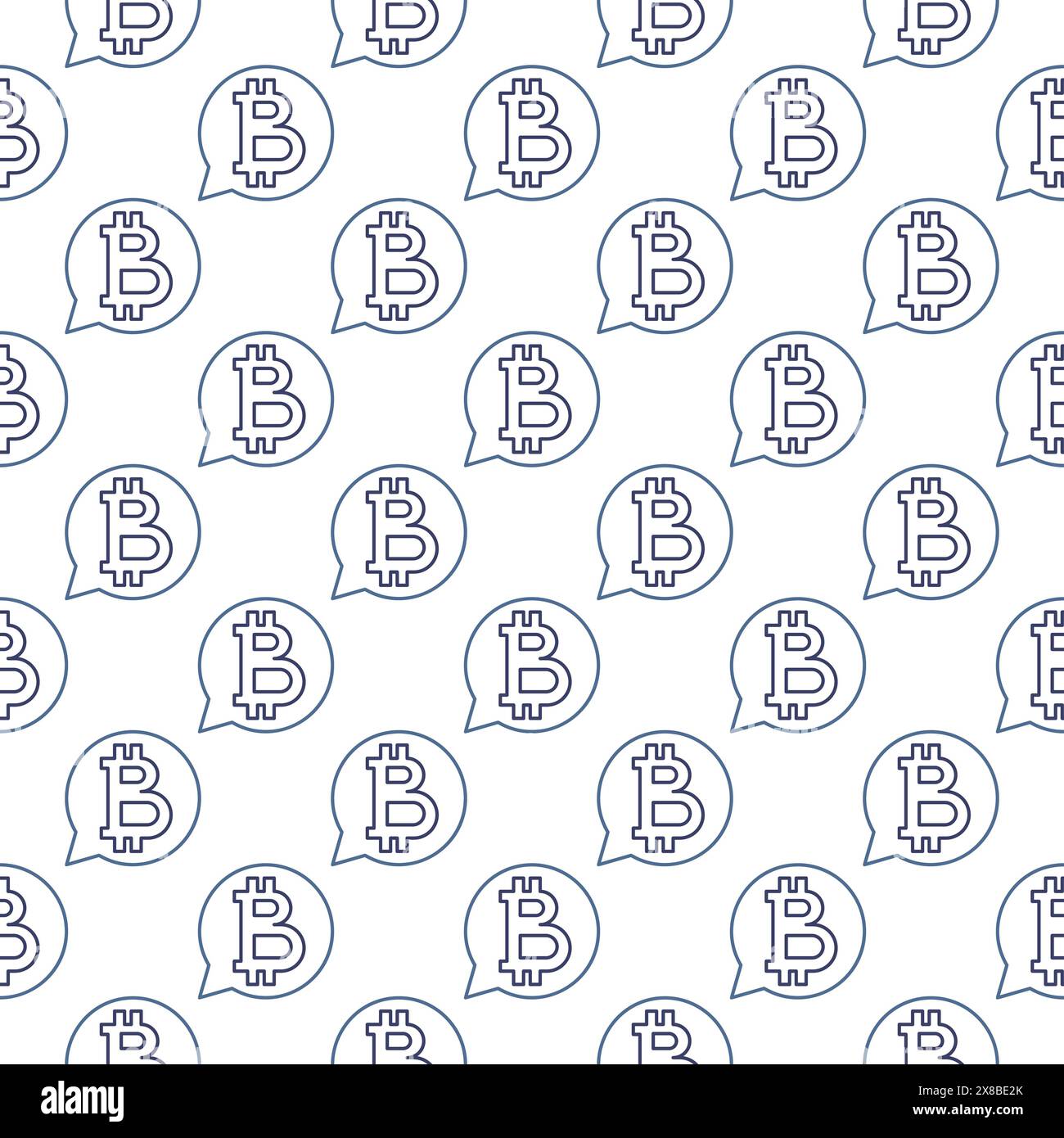 Speech Bubble with Bitcoin vector Cryptocurrency concept seamless pattern in outline style Stock ...