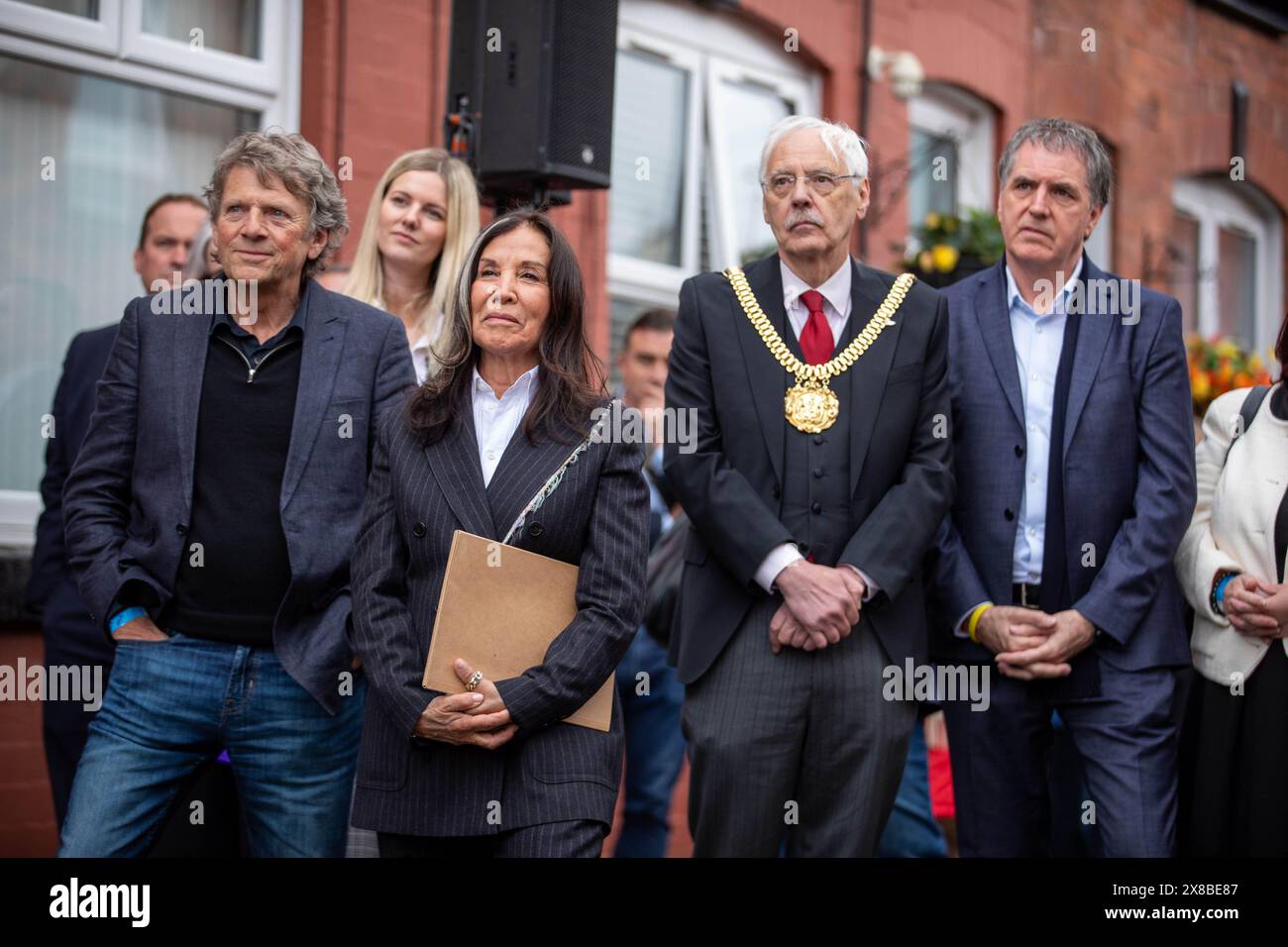 EDITORIAL USE ONLY (left to right) Jonathan Clyde (apple Corps), Olivia ...