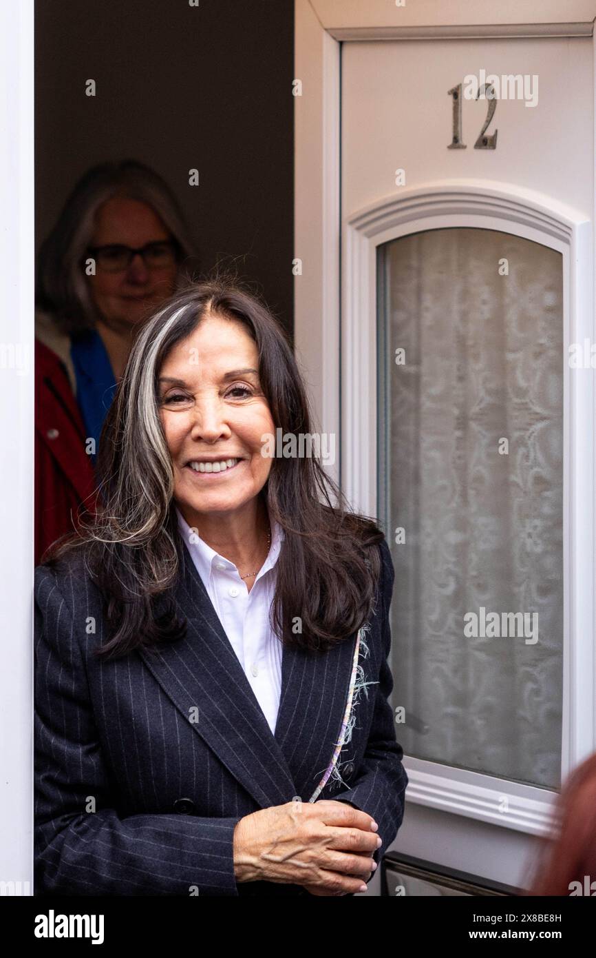 EDITORIAL USE ONLY Olivia Harrison attends the unveiling ceremony of ...