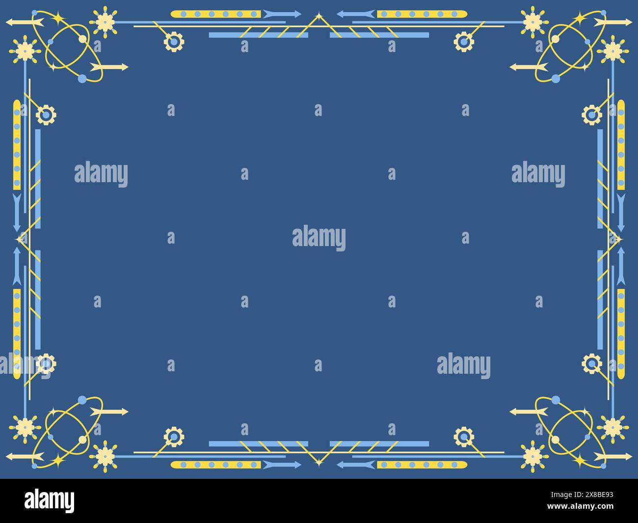 Vintage atompunk style frame with gears and light bulbs ...