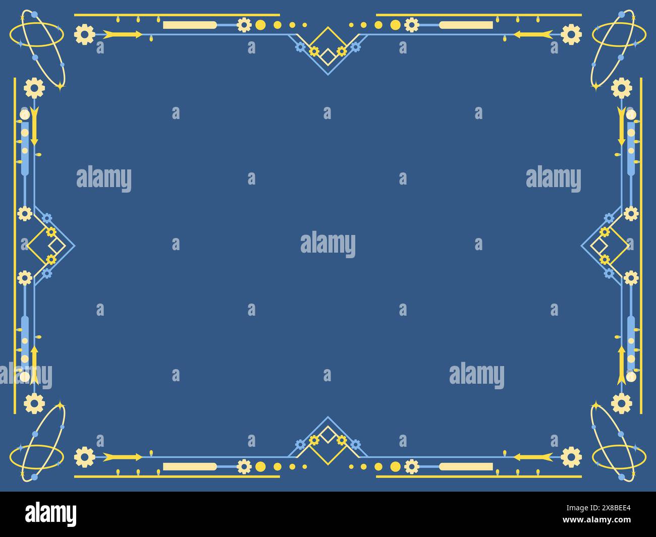 Vintage atompunk style frame with gears and light bulbs ...