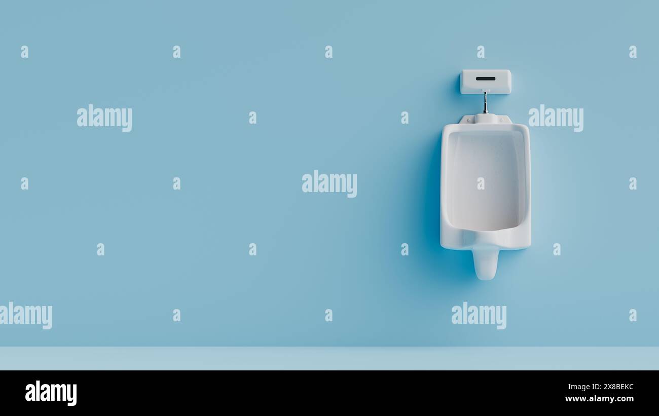 Copy space background with urinal in men's restroom. 3d rendering Stock ...