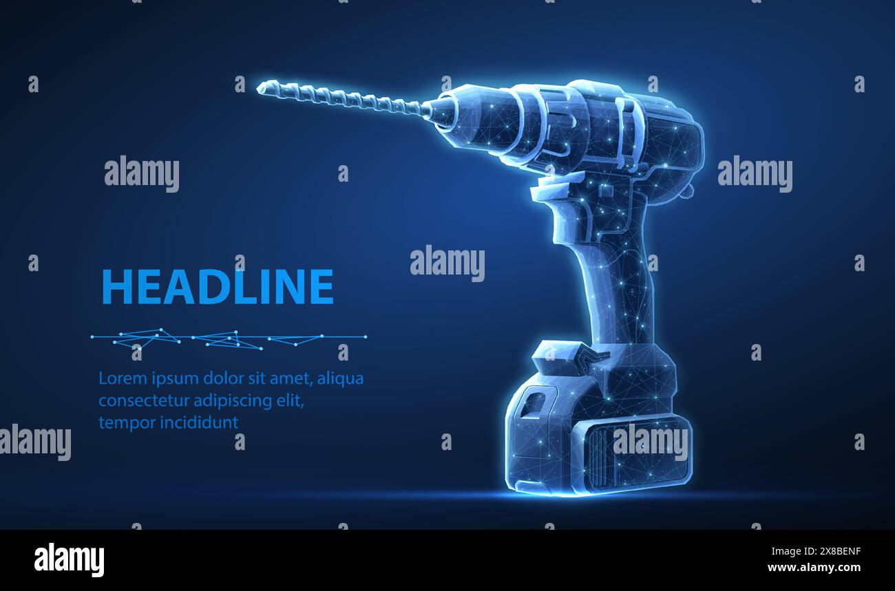 New blue cordless screwdriver Stock Vector Images - Alamy