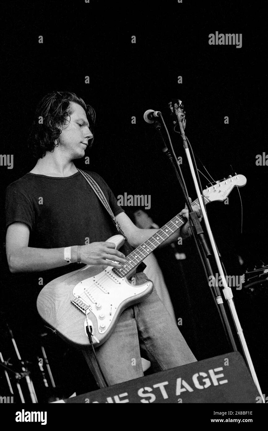 DEUS, NME STAGE, GLASTONBURY 94: Singer Tom Barman of Belgian band dEUS ...