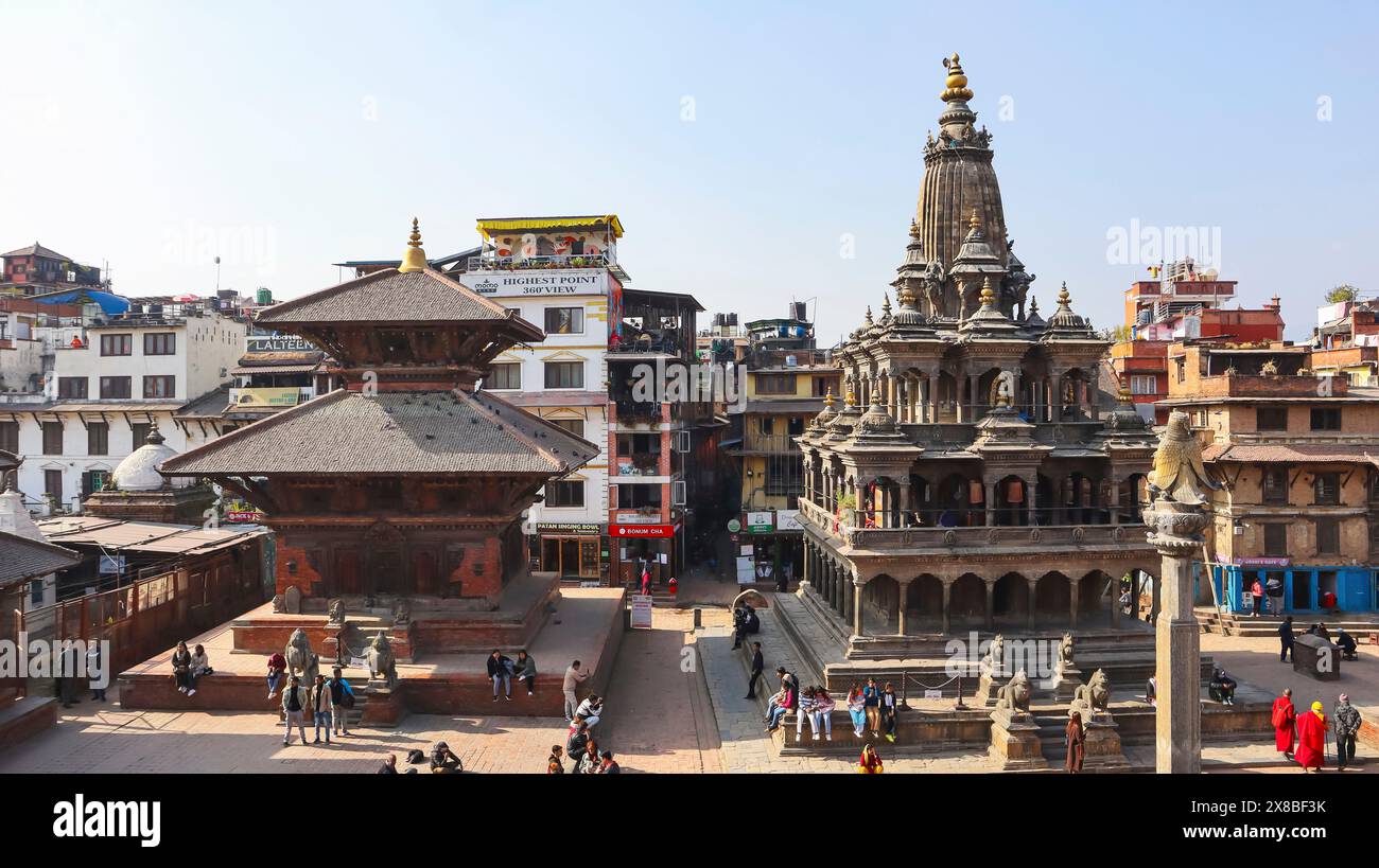 NEPAL, KATHMANDU, PATAN, December 2023, Tourist at Krishna Temple and ...