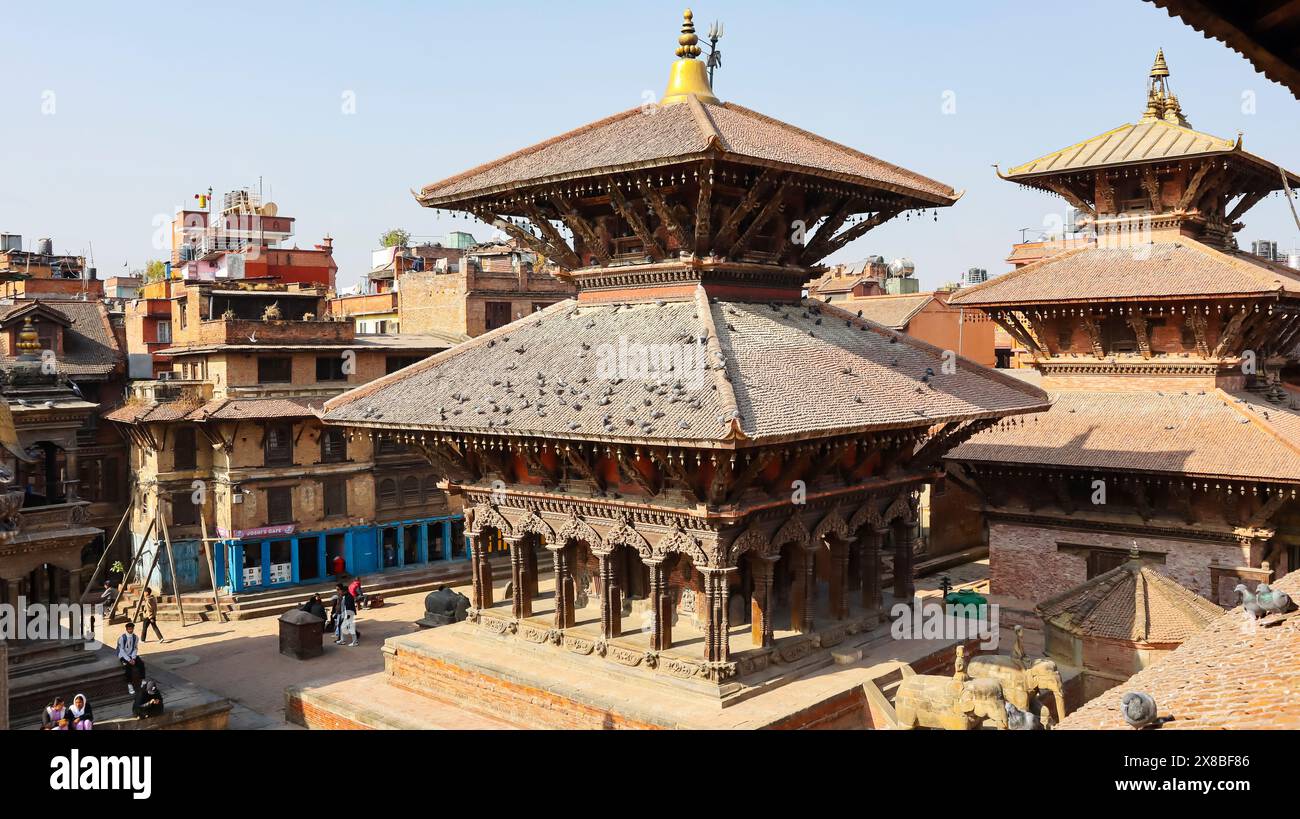 NEPAL, KATHMANDU, PATAN, December 2023, Tourist at Narsimha Temple From ...