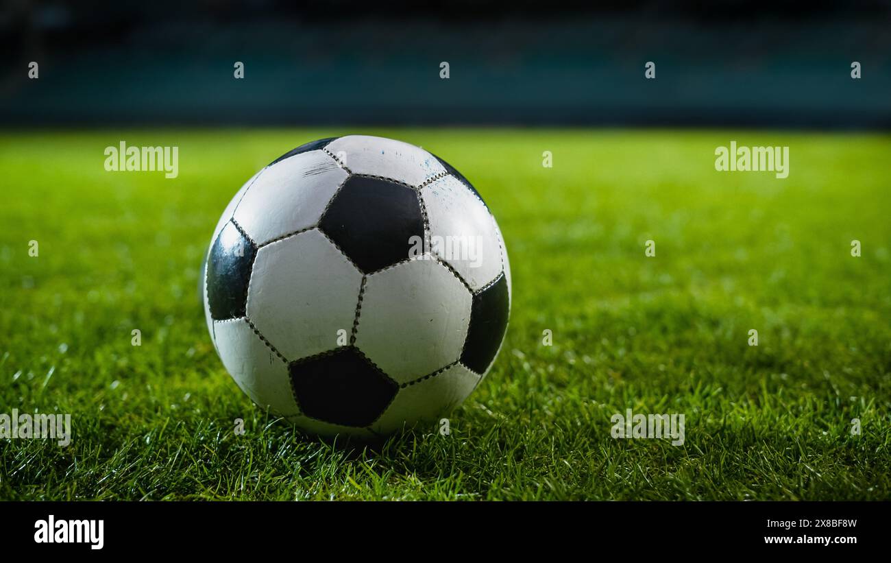 Close-up of a Football Ball. Conceptual Shot Representing Start of the ...