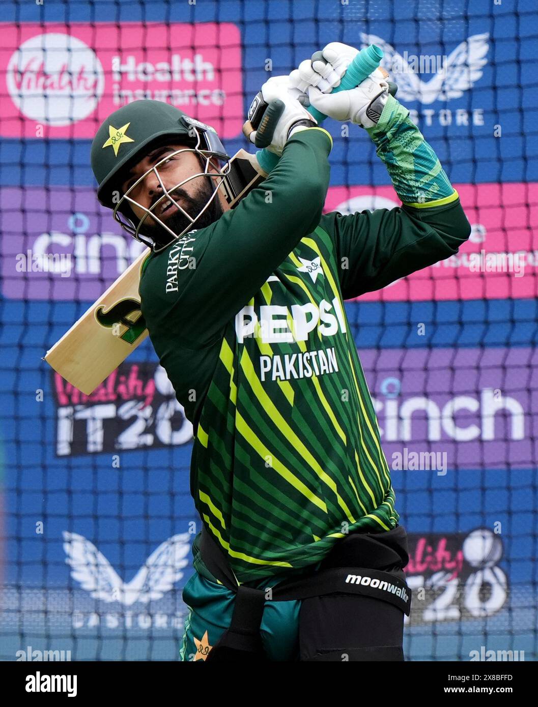 Pakistan's Shadab Khan during a nets session at Edgbaston, Birmingham ...