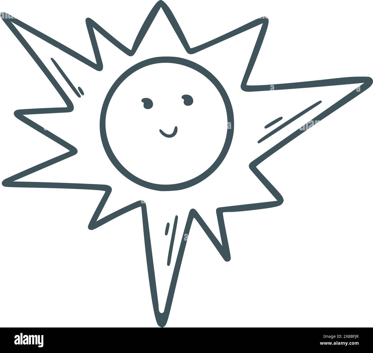 Sun smiling simple hand drawn isolated illustration Stock Vector Image ...