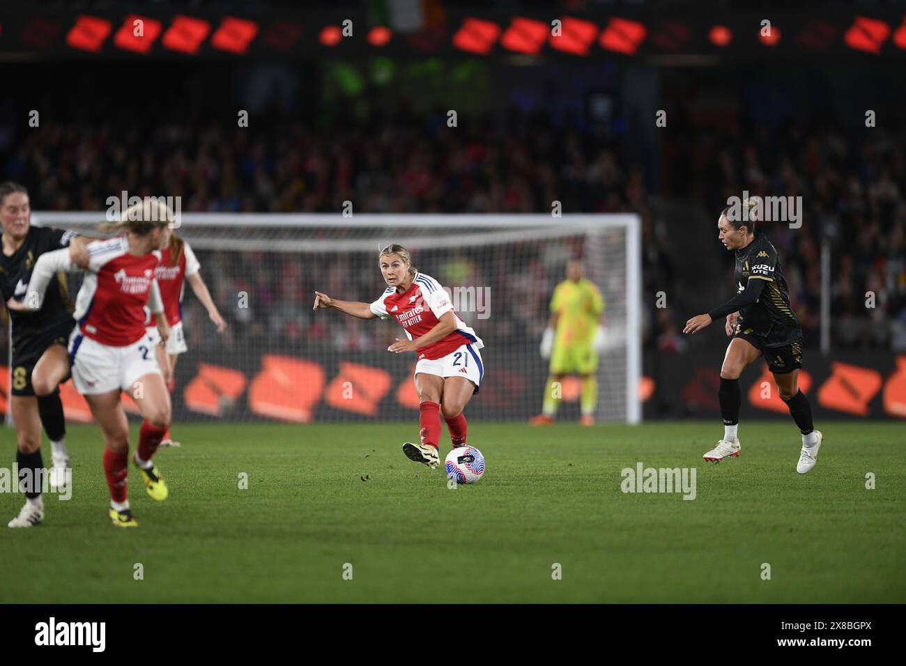MELBOURNE, AUSTRALIA. 24 May 2024. Pictured: Victoria Pelova of Arsenal ...