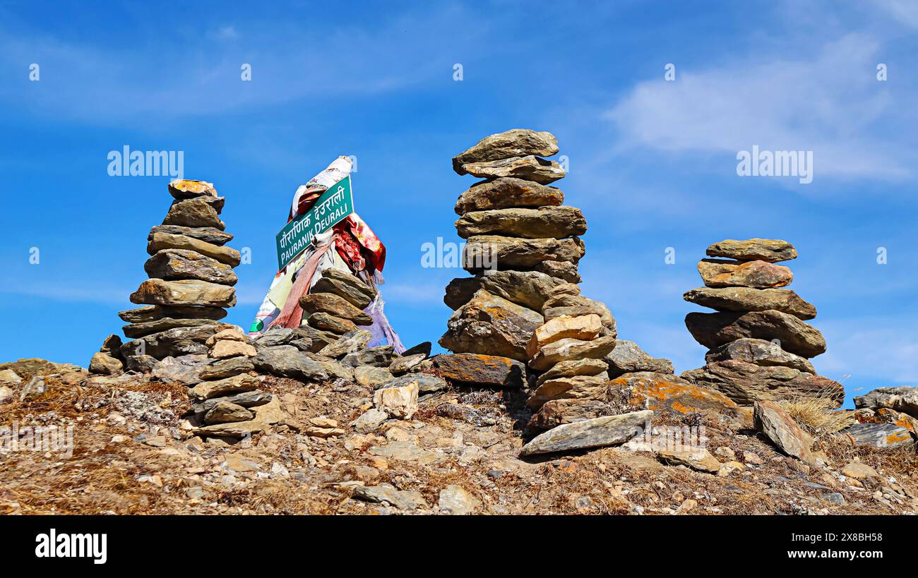 Rock arrangements on Top of Sailung Mountain, Sailung, Nepal Stock ...
