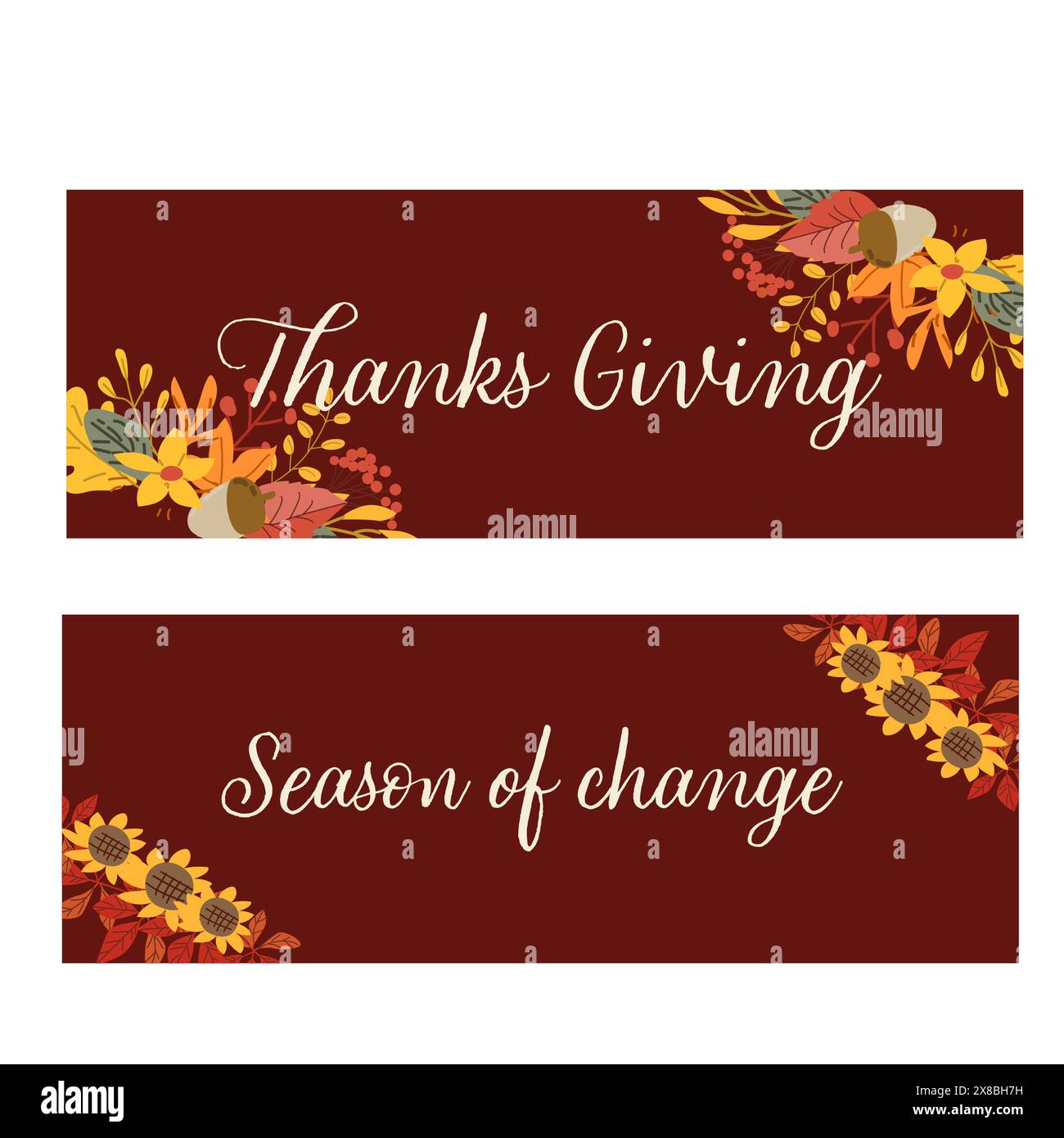 November flower border Stock Vector Images - Alamy