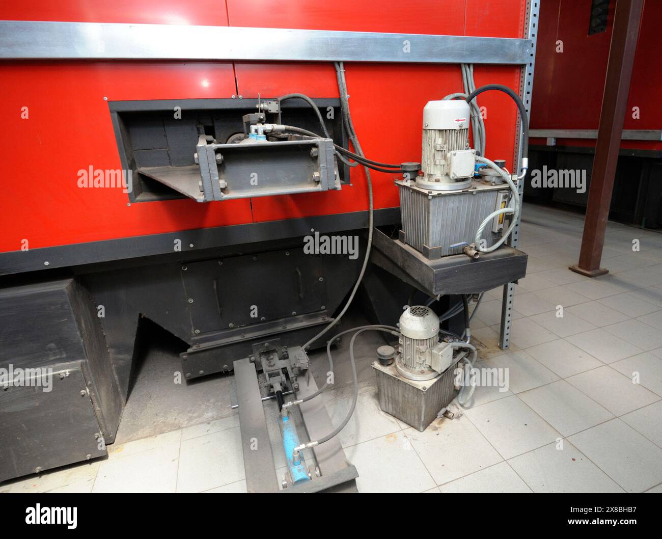 Electric motors of pumps,steam generation vessel. The boiler-house ...