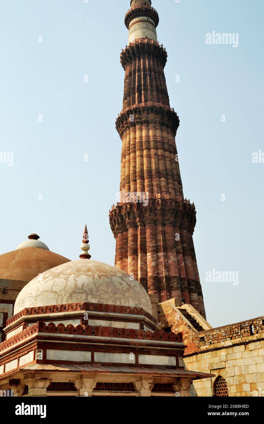 Partial View Of The Qutub Minar Complex Also Known As The Qutb Minar