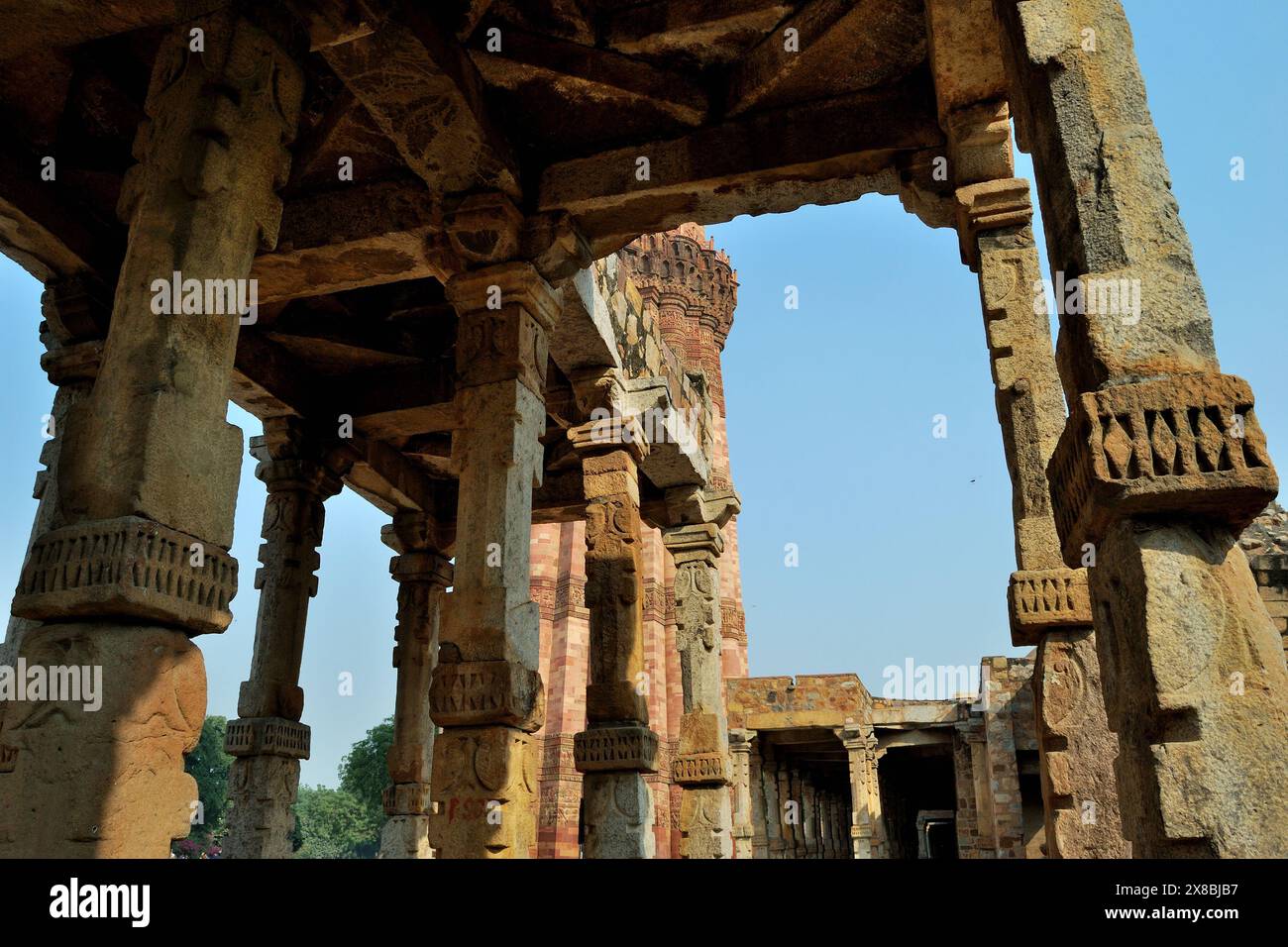 Carved Pillars, Qutub Minar Complex, Mehrauli, New Delhi, India Stock ...