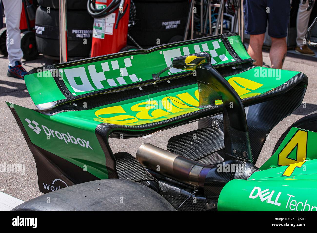 McLaren F1 Team MCL38, mechanical detail, rear wing during the Formula ...