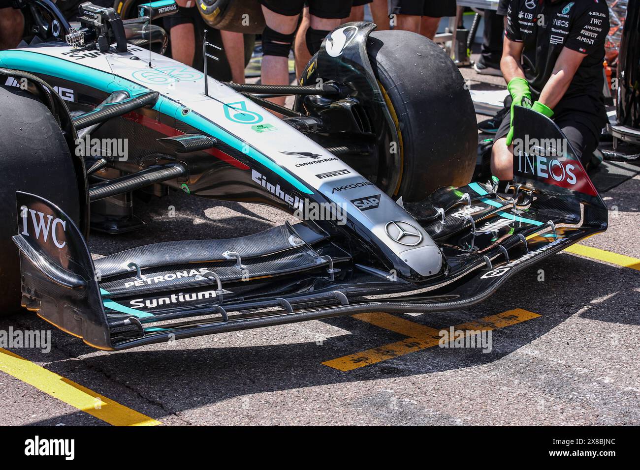 Mercedes AMG F1 Team W15, mechanical detail, front wing during the ...