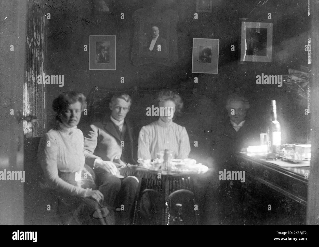 From left, Greta, Hans, Karin with their father August Strindberg, 1911 ...