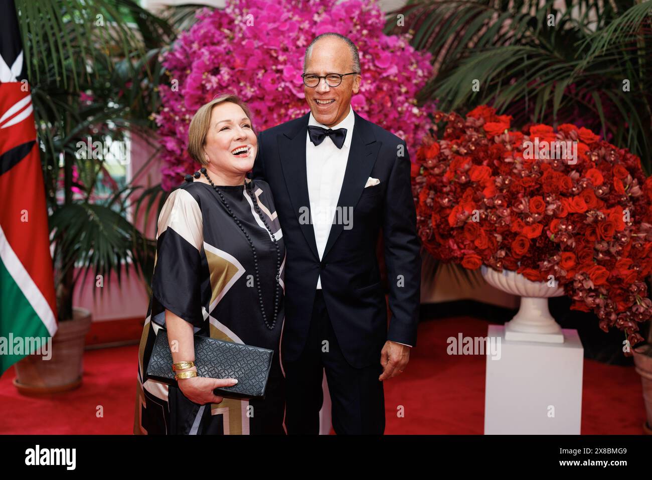 Lester Holt and Carol Hagen-Holt are seen in the Booksellers Room of ...