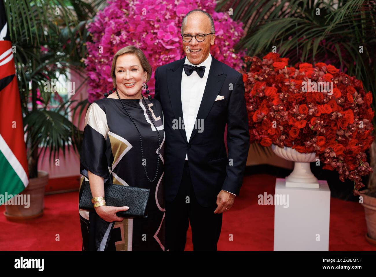 Lester Holt and Carol Hagen-Holt are seen in the Booksellers Room of ...