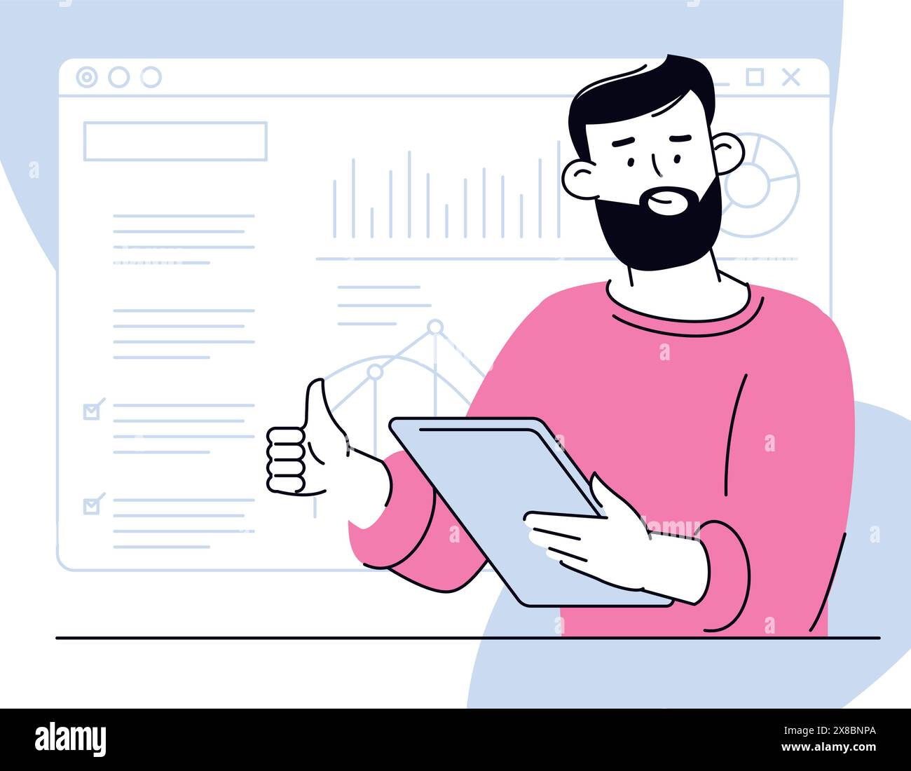 Online management dashboard vector illustration Stock Vector Image ...