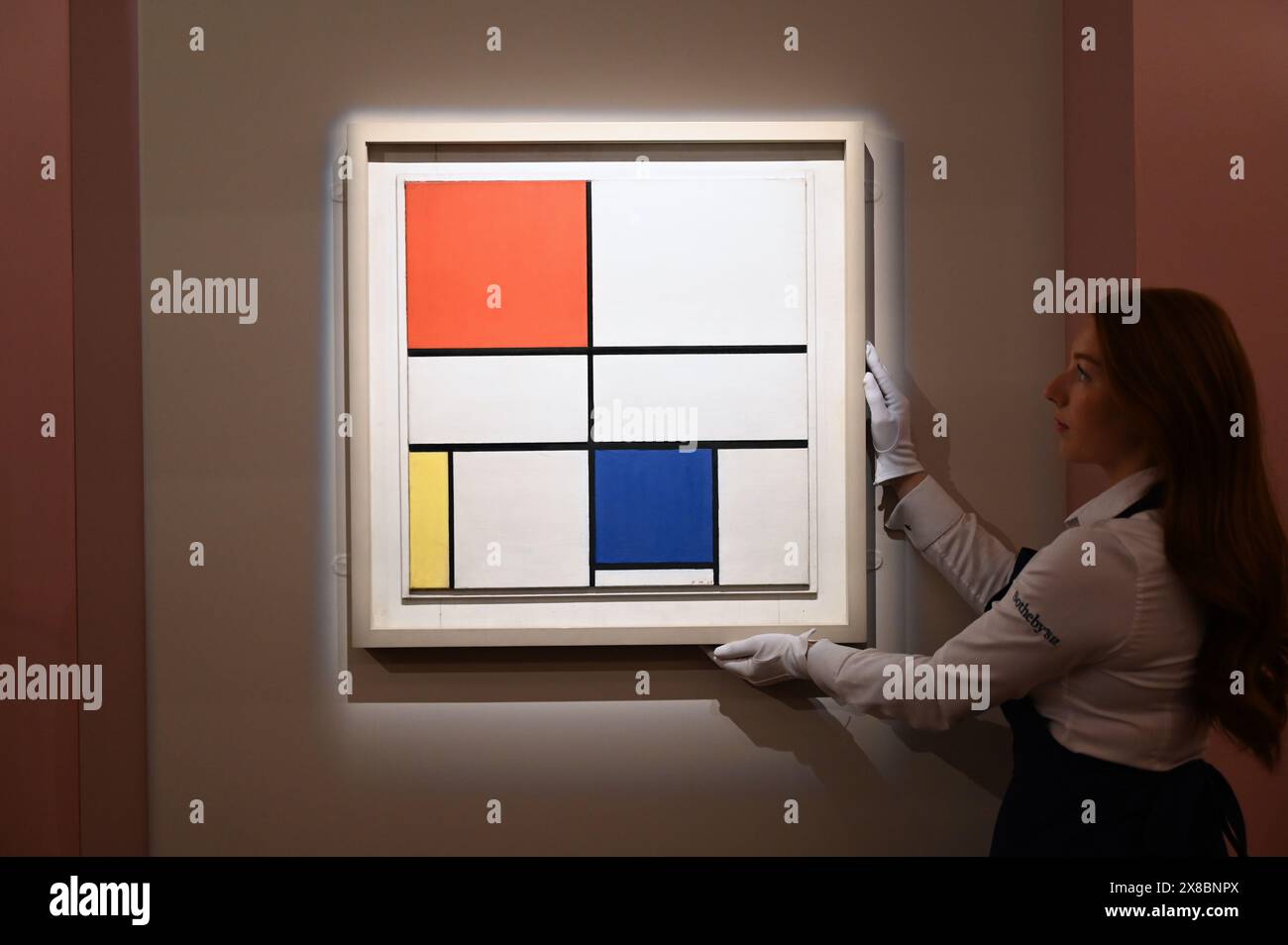Piet Mondrian’s iconic 1935 painting Composition C (No.III) with Red ...