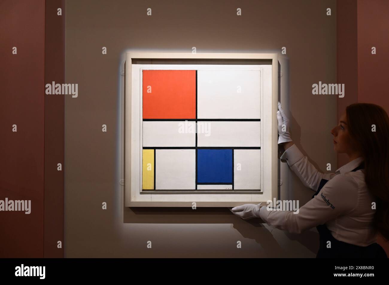 Piet Mondrian’s iconic 1935 painting Composition C (No.III) with Red ...