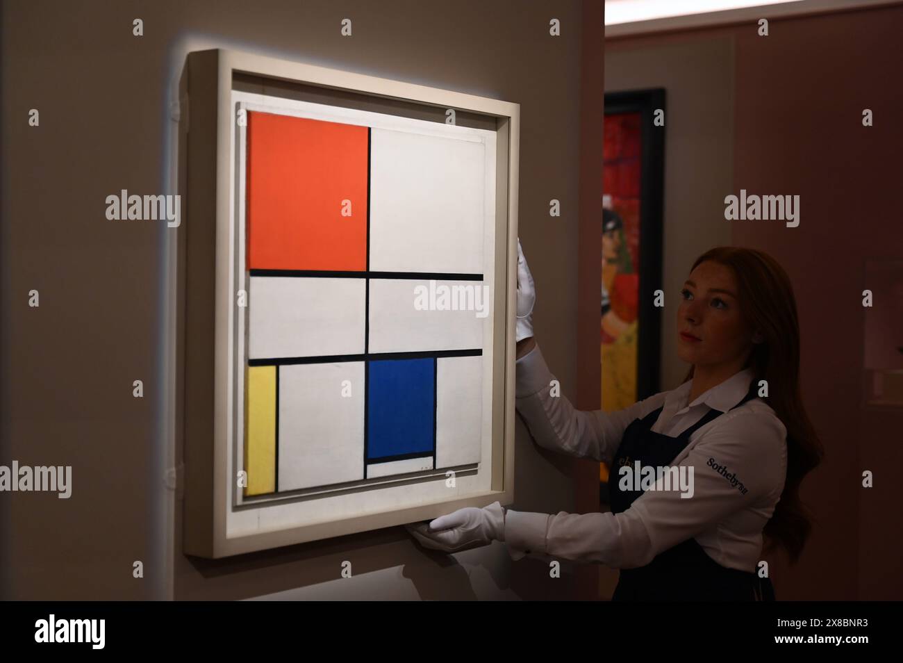 Piet Mondrian’s iconic 1935 painting Composition C (No.III) with Red ...
