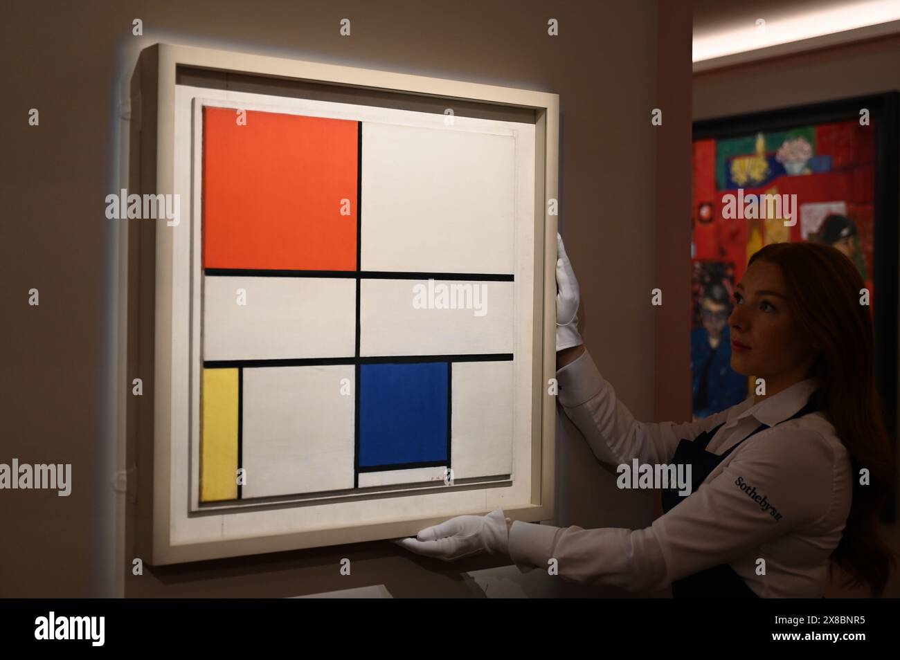 Piet Mondrian’s iconic 1935 painting Composition C (No.III) with Red ...